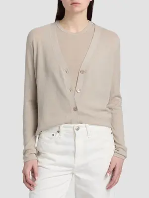 Majestic Filatures V-neck Knit Cardigan - Desert