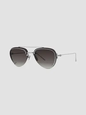 Loewe X Matsuda 55mm Aviator Sunglasses - Silver