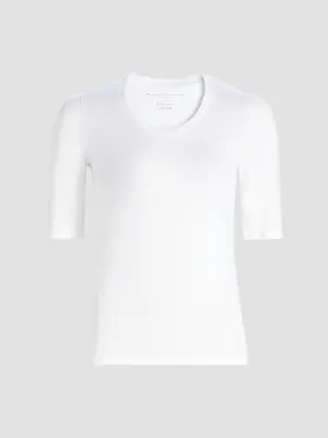 Majestic Filatures Scoopneck Stretch Linen Top - Blanc