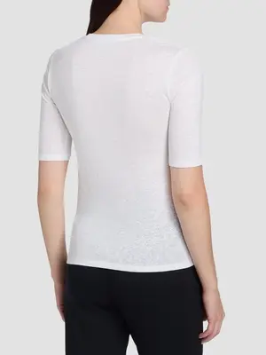 Majestic Filatures Scoopneck Stretch Linen Top