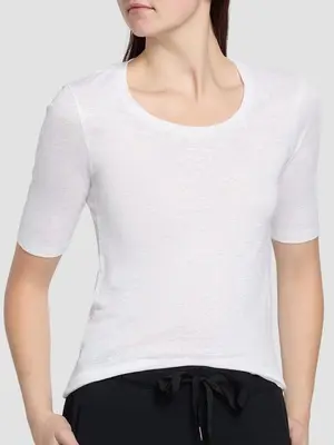 Majestic Filatures Scoopneck Stretch Linen Top