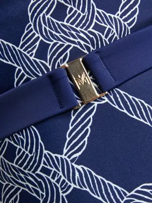 MILLY Rope-print Belted One-piece Swimsuit