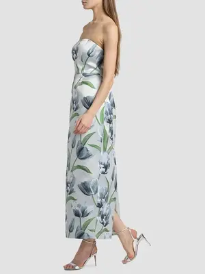 MILLY Orion Tulip Jacquard Strapless Gown
