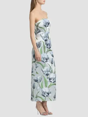 MILLY Orion Tulip Jacquard Strapless Gown