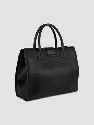 NILI LOTAN Lou Leather Top Handle Bag - Black