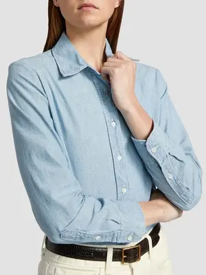 NILI LOTAN Monti Denim Button-front Shirt