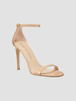 STUART WEITZMAN Nudist Ii 100mm Patent Leather Sandals - Adobe