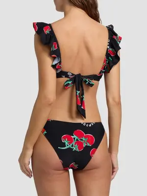 MILLY Pomodoro Ruffle Bikini Top - Multi