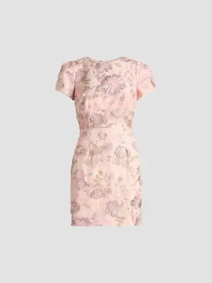 MILLY Daisy Floral-embroidered Minidress - Blush