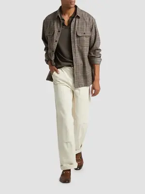 NILI LOTAN Miller Cotton Workwear Pants