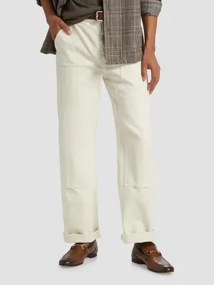NILI LOTAN Miller Cotton Workwear Pants