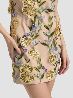 MILLY Ivette Sequin-embroidered Minidress