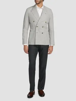 Paul Smith Linen-silk-wool Double-breasted Blazer