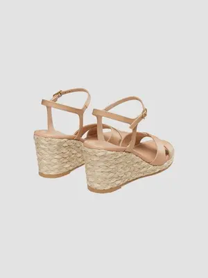 STUART WEITZMAN Dayna Leather Espadrille Sandals - Adobe Natural
