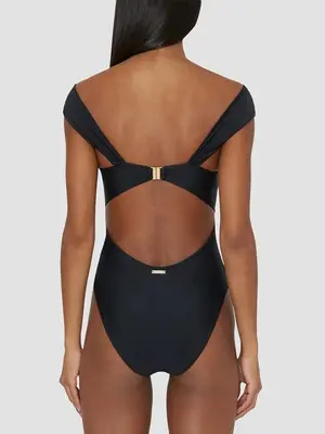 MILLY Betsy Draped Bandeau One-piece Swimsuit