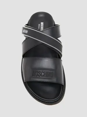 Moschino Leather Open-toe Mules