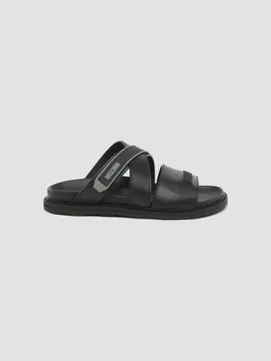Moschino Leather Open-toe Mules - Black