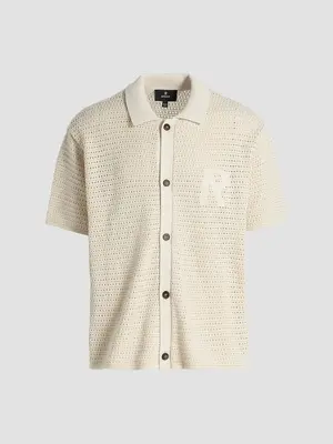 REPRESENT Pico Open-knit Cotton-blend Shirt - Ecru