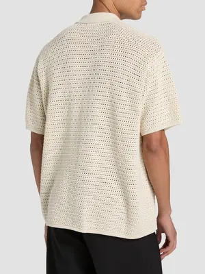 REPRESENT Pico Open-knit Cotton-blend Shirt