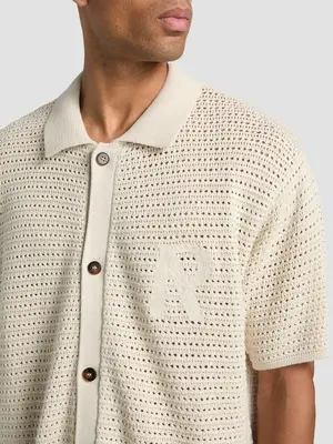 REPRESENT Pico Open-knit Cotton-blend Shirt