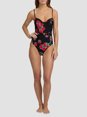 MILLY Pomodoro Belted One-piece Swimsuit
