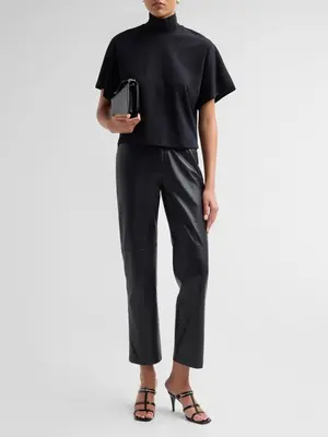 Majestic Filatures Supima Cotton Mock Turtleneck Top