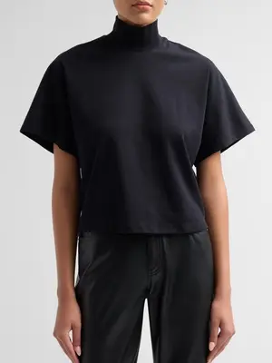 Majestic Filatures Supima Cotton Mock Turtleneck Top