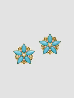 Lele Sadoughi Astra 14k-gold-plated, Turquoise & Imitation Pearl Drop Earrings - Azure