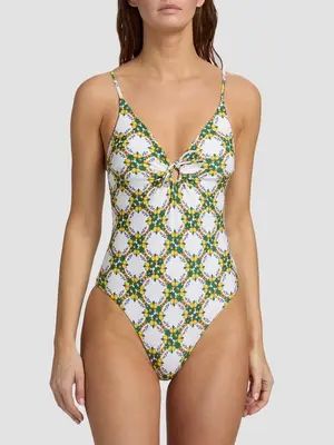 MILLY Lemon Tile Ring One-piece Swimsuit