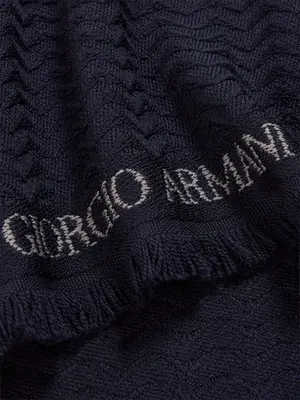 Giorgio Armani Chevron Virgin-wool Knit Scarf