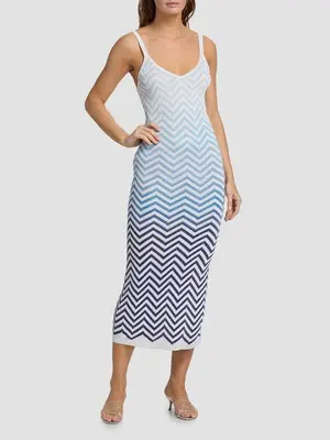 MILLY Mica Gradient Zigzag Cover-up Dress