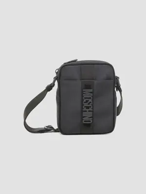 Moschino Logo Hardware Crossbody Bag - Black