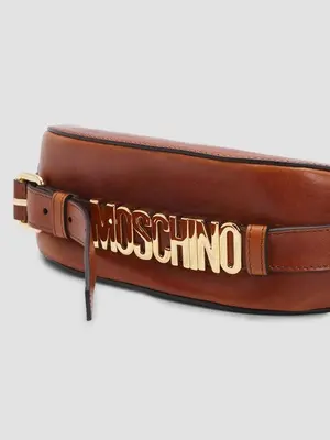 Moschino Logo Leather Top Handle Bag