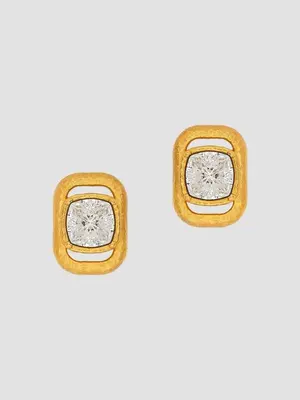 Oscar De La Renta 24k-gold-plated Brass & Glass Stud Earrings - Crystal