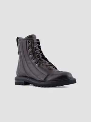 Giorgio Armani Quilted Leather Combat Boots
