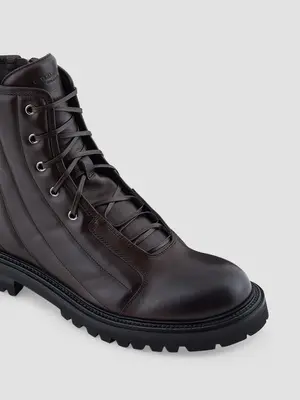 Giorgio Armani Quilted Leather Combat Boots