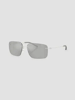 Moncler Orbit 56mm Rectangular Sunglasses - Silver