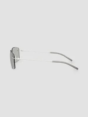 Moncler Orbit 56mm Rectangular Sunglasses - Silver