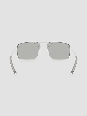 Moncler Orbit 56mm Rectangular Sunglasses - Silver