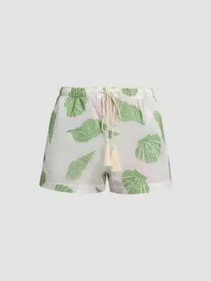 MILLY Corrie Embroidered Cotton Cover-up Shorts - Multi