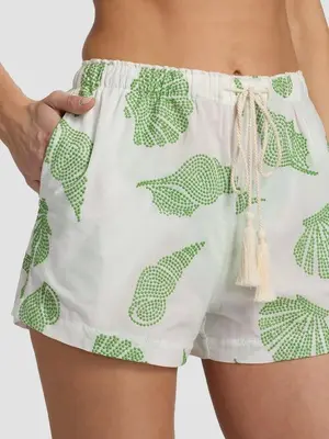 MILLY Corrie Embroidered Cotton Cover-up Shorts - Multi