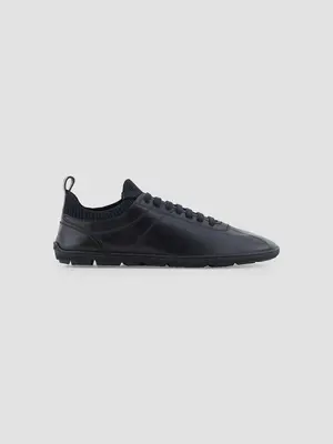 Giorgio Armani Leather Knit-lining Low-top Sneakers
