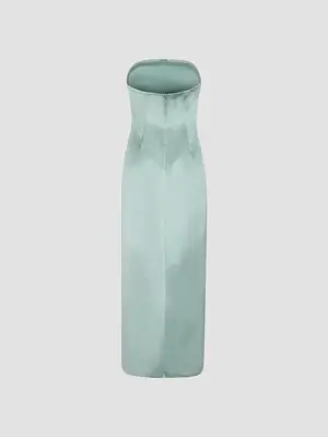 MILLY Michell Satin Strapless Maxi Dress