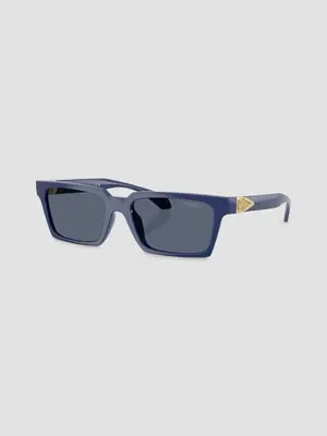 Versace 55mm Rectangular Sunglasses - Solid Blue