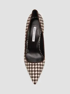 Manolo Blahnik Bb Pick Tora 90mm Houndstooth Wool Pumps