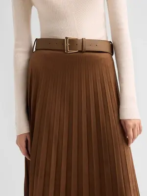 MILLY Nayla Pleated Midi Skirt