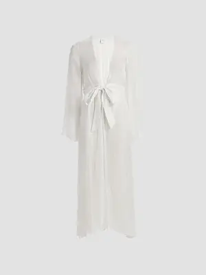 MILLY Vince Pinstriped Cover-up Robe - Multi