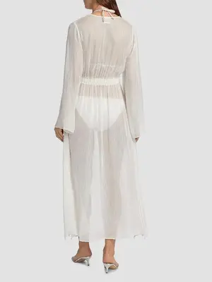 MILLY Vince Pinstriped Cover-up Robe