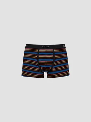 Paul Smith Kean Striped Stretch Cotton Trunk Brief - Black