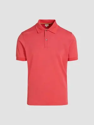 Paul Smith Straight Placket Cotton Polo Shirt - Bubblegum Raspberry